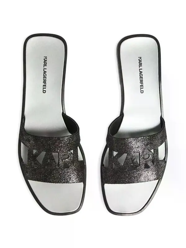 Karl Lagerfeld Glitter-effect Cut-out Slides