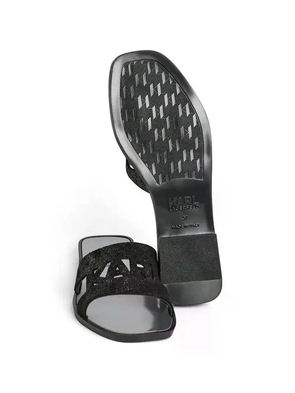 Karl Lagerfeld Glitter-effect Cut-out Slides