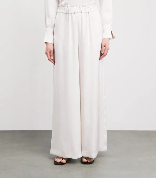 Claudie Pierlot Satin Wide-leg Trousers