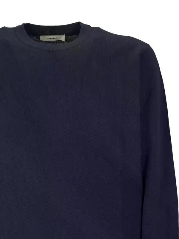 LARDINI Textured Knit Crew Neck Sweater