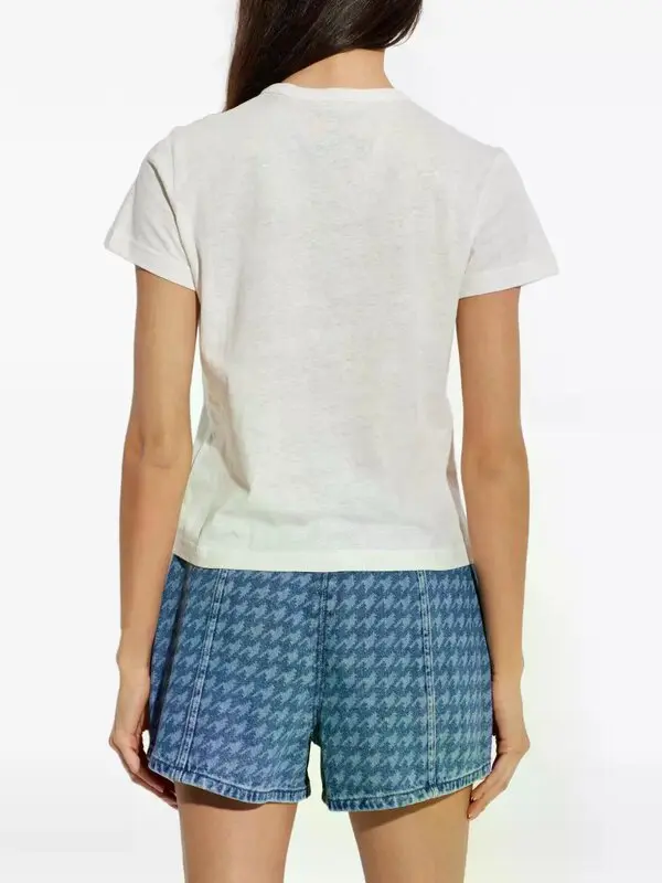 Perfect Moment White Slub Texture Logo Print T-shirt