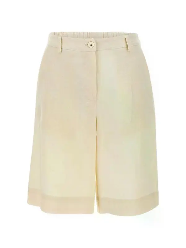 KAOS Linen Bermuda Shorts With Elasticated Waistband
