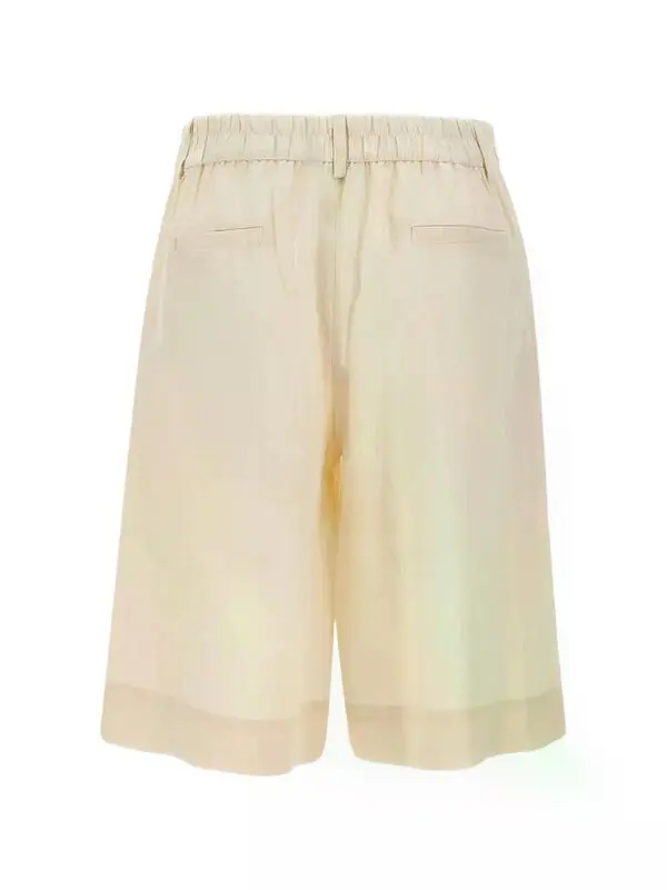 KAOS Linen Bermuda Shorts With Elasticated Waistband