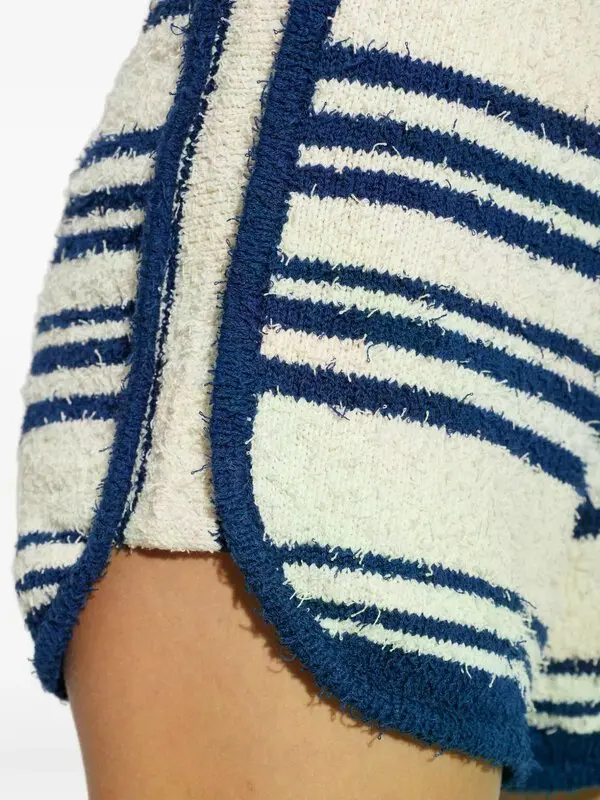 Perfect Moment Schild Stripe Pattern Bouclé Shorts - Blue