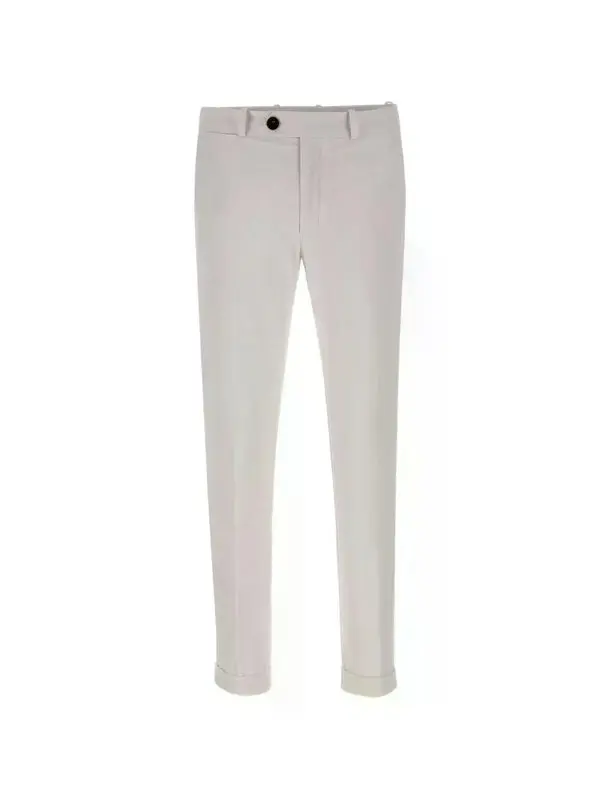 RRD Chino Trousers With Matte Finish And Turned-up Cuffs - White
