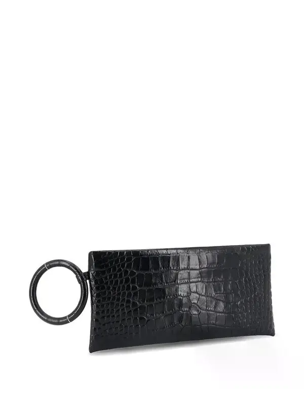 TOM FORD Crocodile-effect Ring Handle Clutch Bag