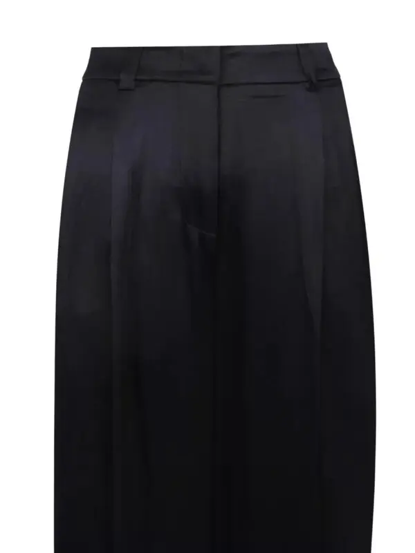 Peserico Satin Tailored Wide-leg Trousers - Blue