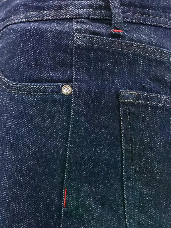 Kiton Dark Contrast Stitching Jeans - Blue