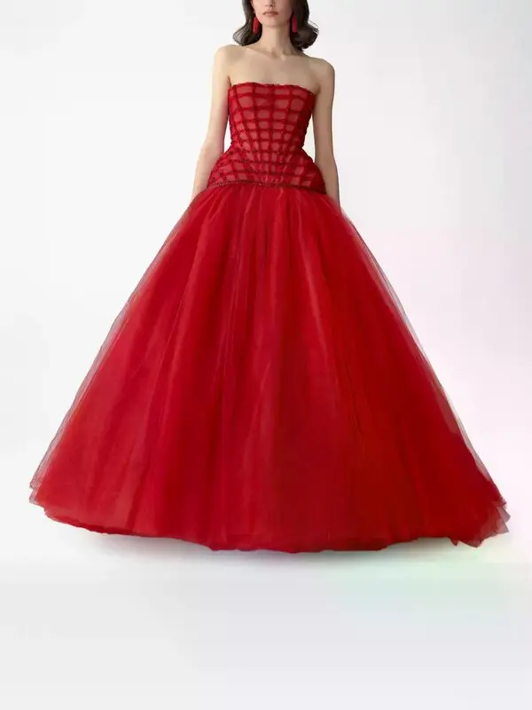 Carolina Herrera Crystal-embroidered Strapless Gown