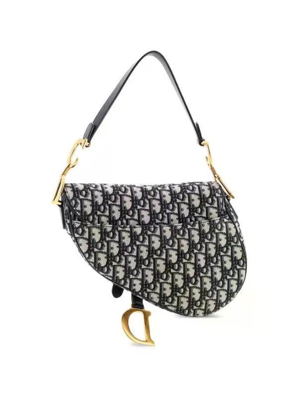 Dior Saddle Handbag Oblique Canvas Medium Shoulder Bag - Blue