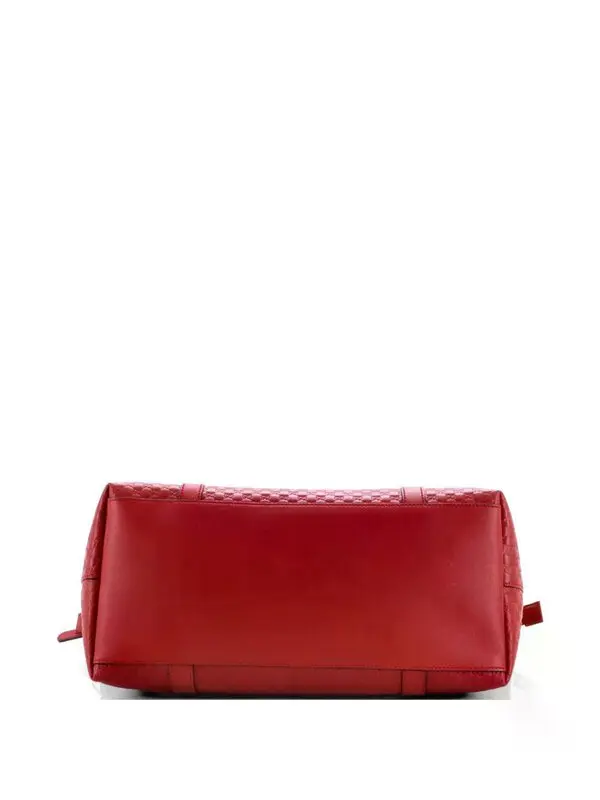 Gucci Britt Convertible Dome Microssima Leather Satchel - Red