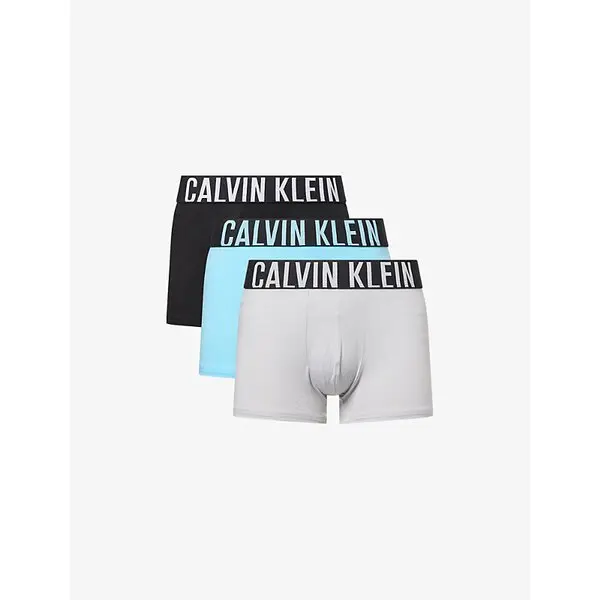 Calvin Klein Intense Power Pack Of Three Cotton-jersey Trunks - Multi