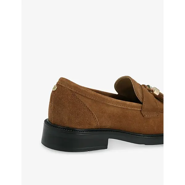 Carvela Suede Tassel Loafers - Tan