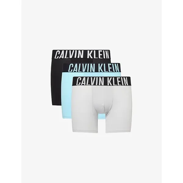 Calvin Klein Intense Power Pack Of Three Stretch-cotton Boxer Briefs - Multi