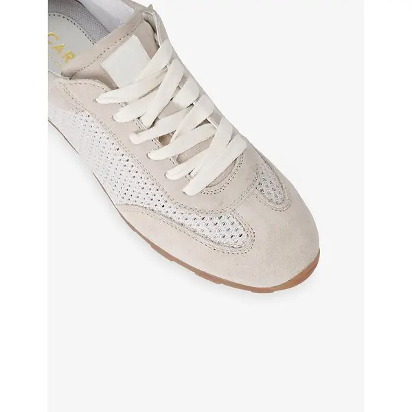 Carvela Cortona Suede And Mesh Lace-up Trainers - Bone