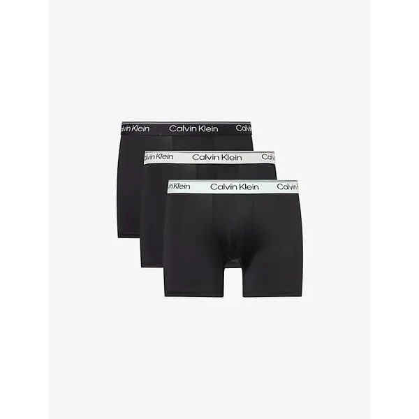 Calvin Klein Micro Stretch Pack Of Three Stretch-woven Boxer Briefs - Multi