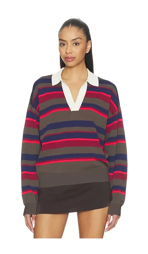 P.E Nation Retreat Stripe Collar Knit Pullover