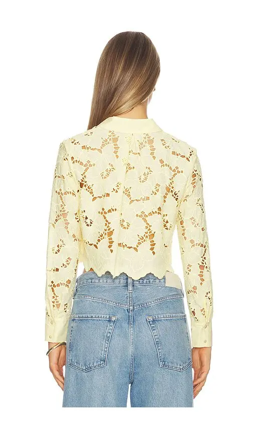 L'Agence Seychelle Cropped Button Down Top