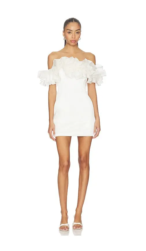 SUSANNA CHOW Sasha Ruffle Dress In . Also - White