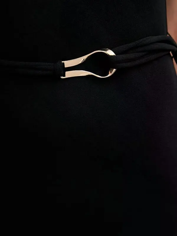 Guess Belted Square-neck Mini Dress