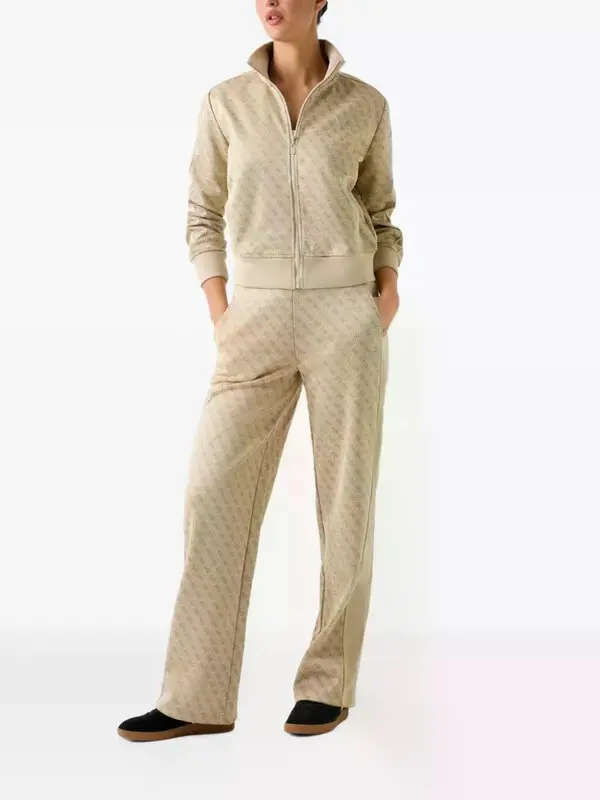 Guess Logo Patterned Trousers - Neutrals