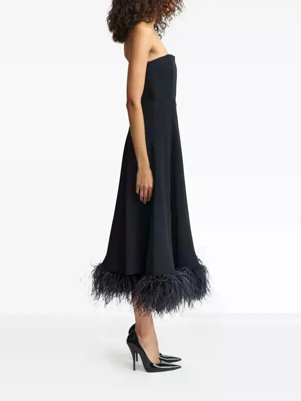 16Arlington Gioele Feather-trim Midi Dress