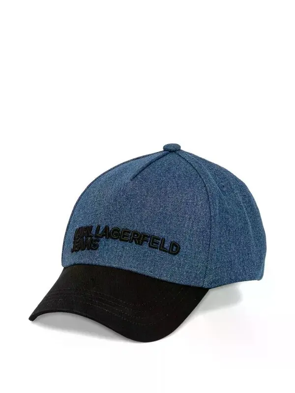 Karl Lagerfeld Logo-embroidered Denim Cap - Blue