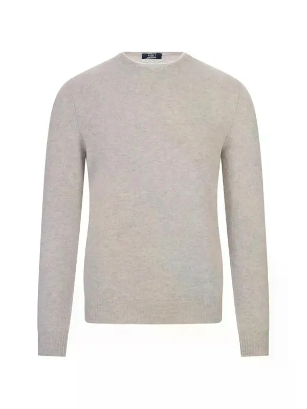 Fedeli Crew Neck Long Sleeve Sweater - Grey