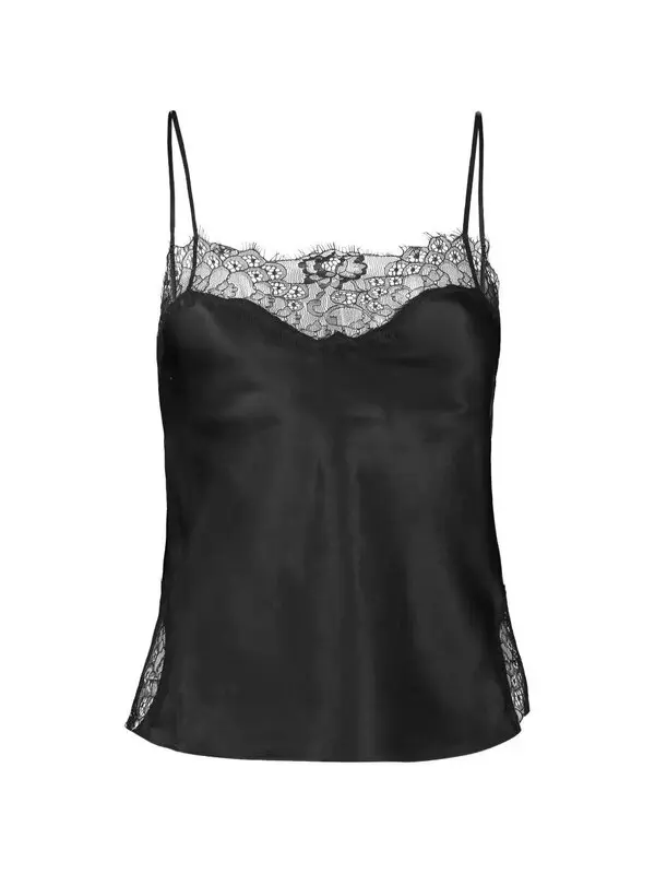 Sprwmn Lace-trimmed Satin Slip Top