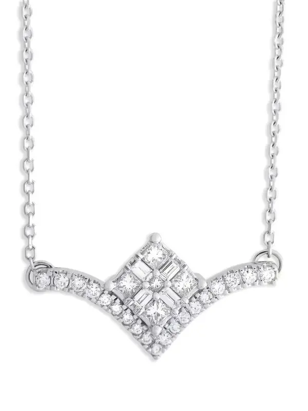 LB EXCLUSIVE 10k White Gold Diamond Necklace - Silver