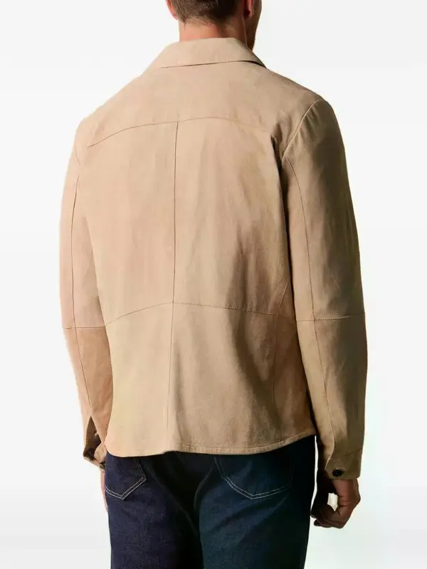 Brooks Brothers Suede Shirt Jacket - Neutrals