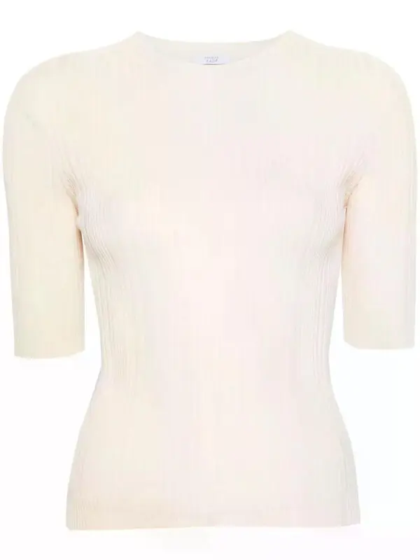 Peserico Short-sleeve Ribbed Jumper - Neutrals