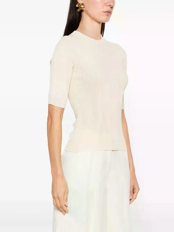 Peserico Short-sleeved Ribbed Jumper