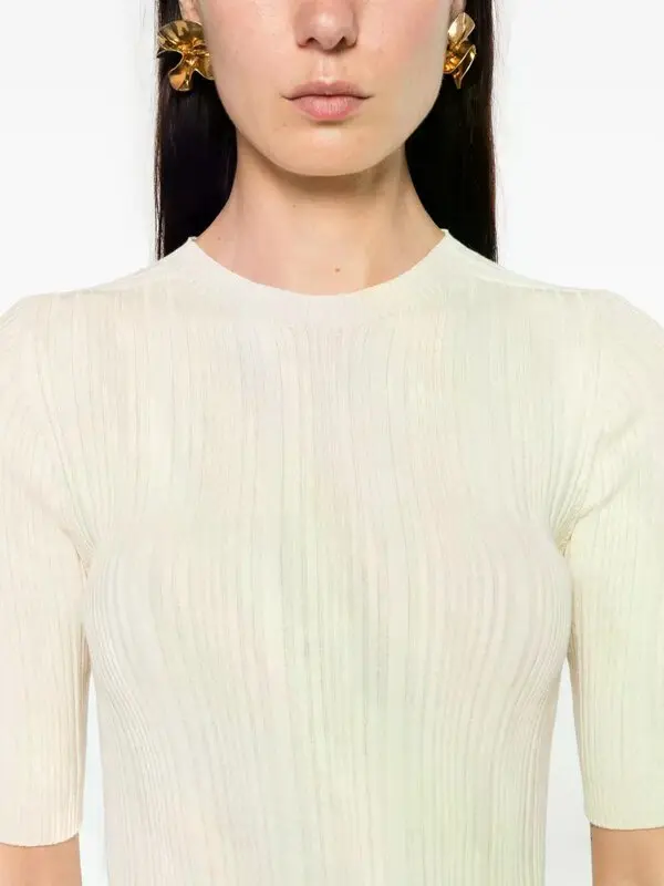 Peserico Short-sleeved Ribbed Jumper