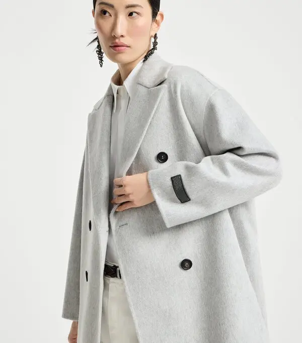 Brunello Cucinelli Cashmere Double Beaver Cloth Pea Coat
