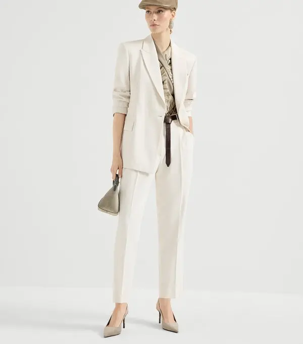 Brunello Cucinelli Double-breasted Twill Blazer