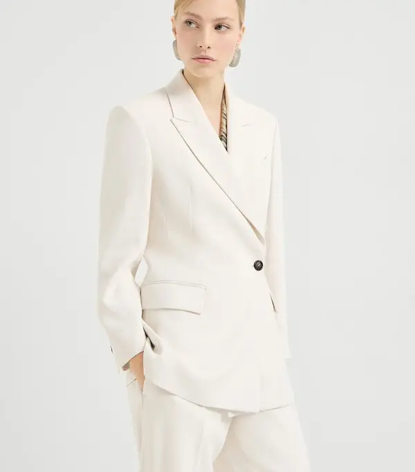 Brunello Cucinelli Double-breasted Twill Blazer