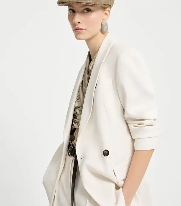 Brunello Cucinelli Double-breasted Twill Blazer