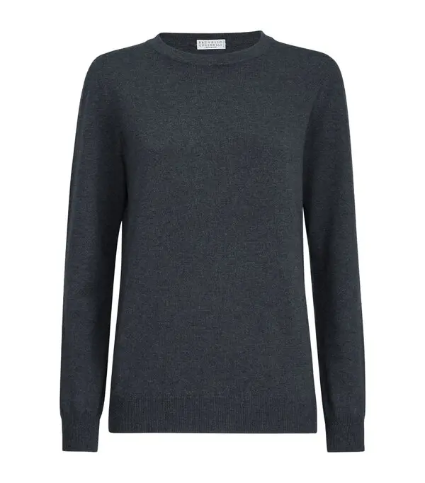 Brunello Cucinelli Cashmere Sweater With Monili Trim