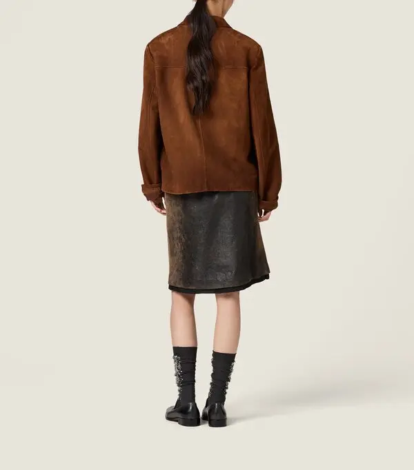 Miu Miu Waxed Suede Jacket