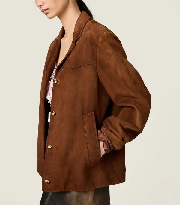 Miu Miu Waxed Suede Jacket