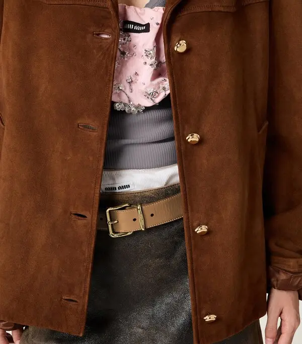 Miu Miu Waxed Suede Jacket