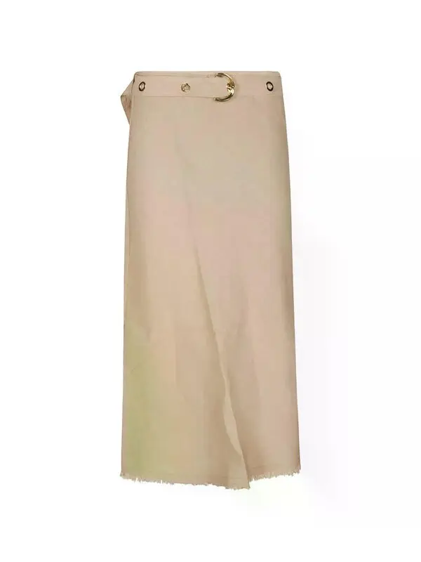 Pinko Eyelet-embellished Belted Midi Skirt