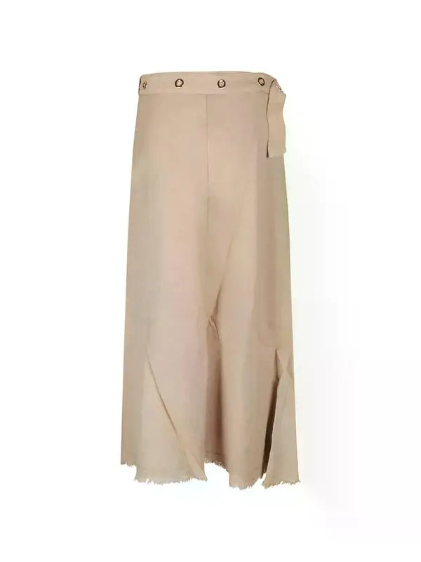 Pinko Eyelet-embellished Belted Midi Skirt