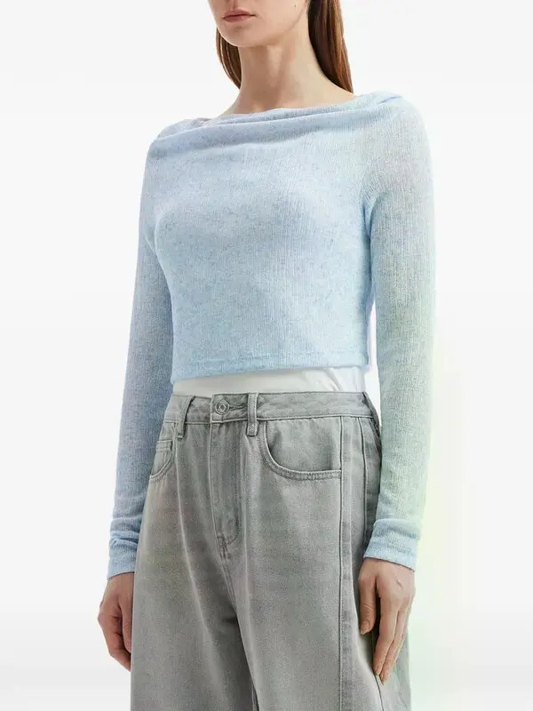 B+AB Hooded Long-sleeved Top - Blue