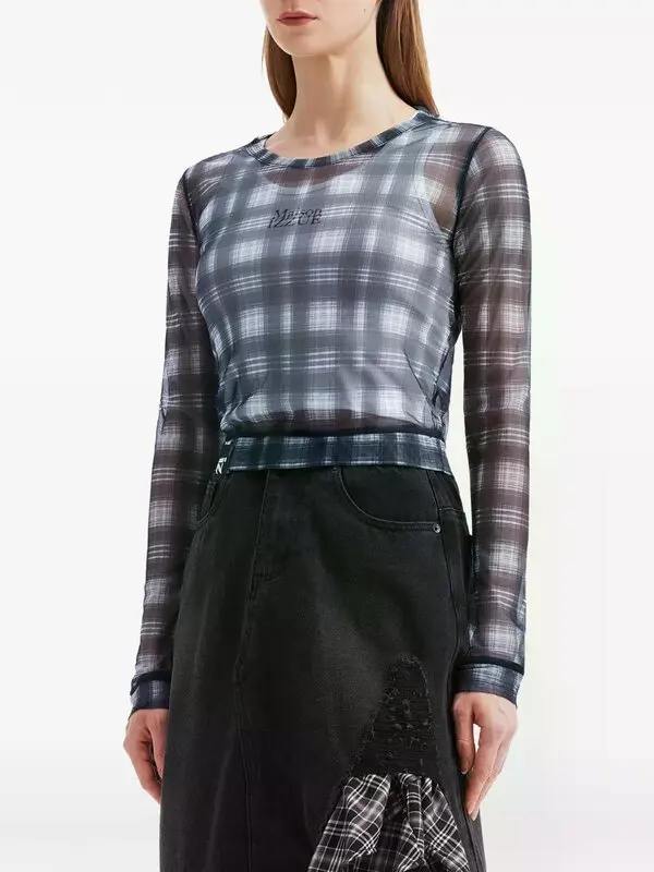 Izzue Plaid Long-sleeved Top