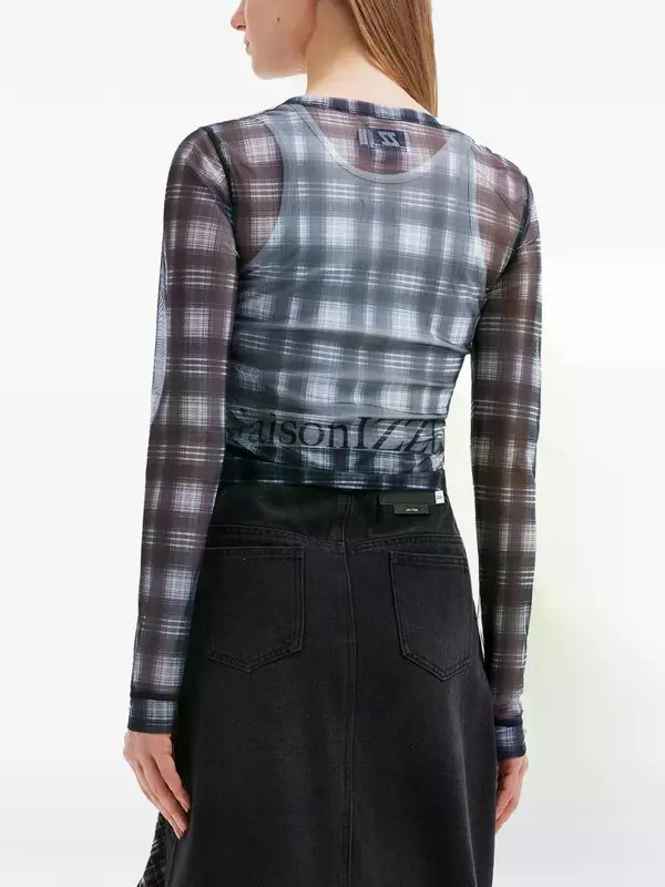 Izzue Plaid Long-sleeved Top