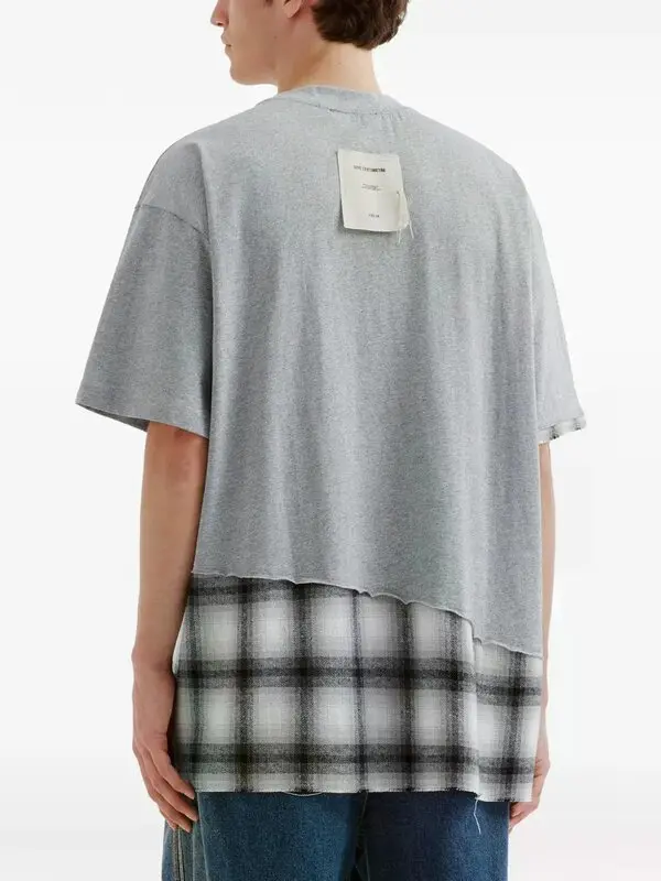 FIVE CM Check-panel T-shirt - Grey