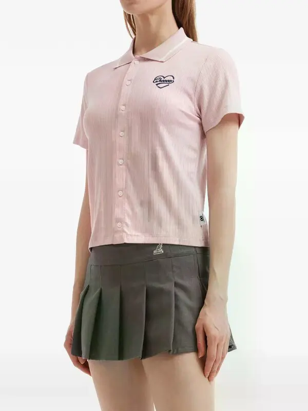 CHOCOOLATE Ribbed Embroidered Polo Shirt - Pink