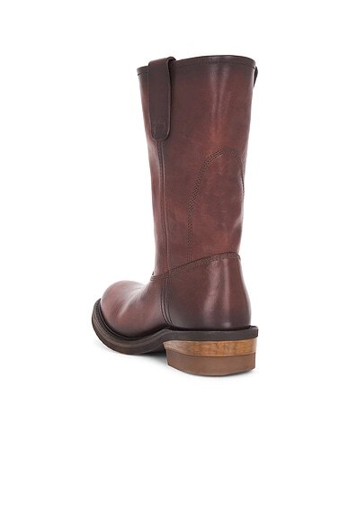 Miu Miu Slouchy Leather Work Boots